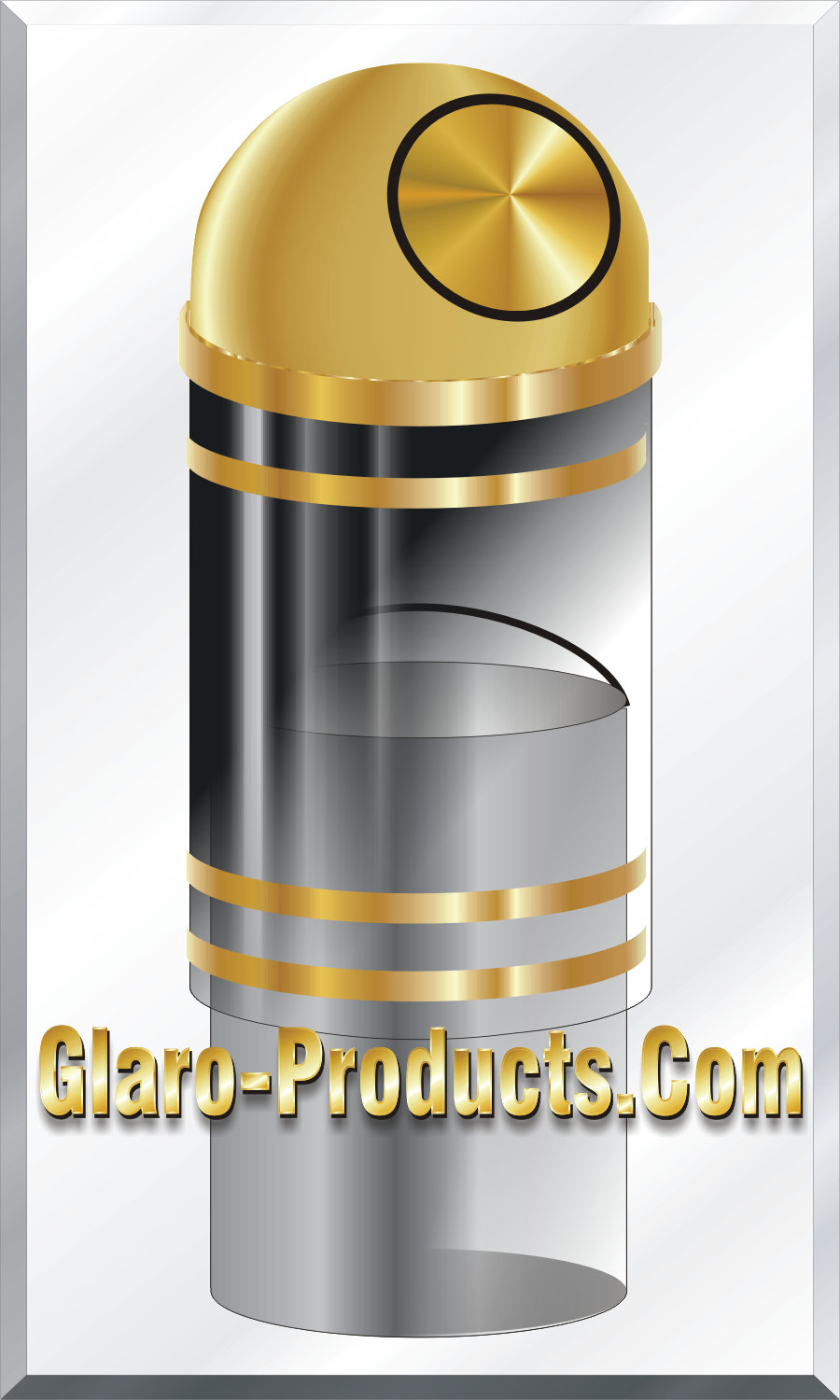 Glaro Banded All Weather, Powder Coat Designer Trash Receptacles