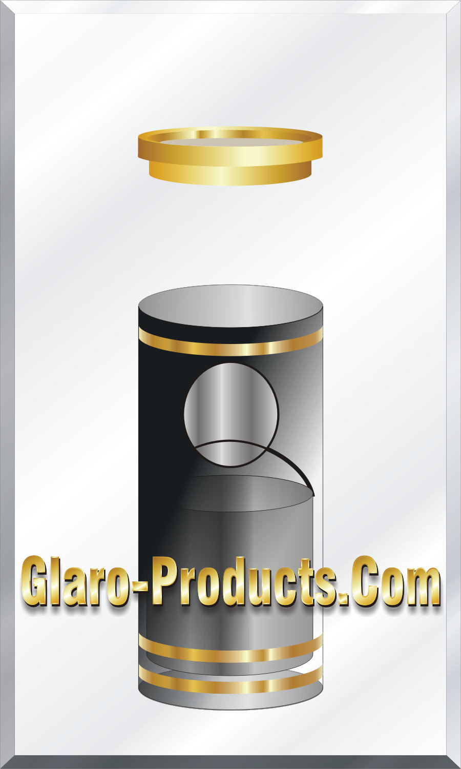 Glaro Banded All Weather, Powder Coat Designer Trash Receptacles